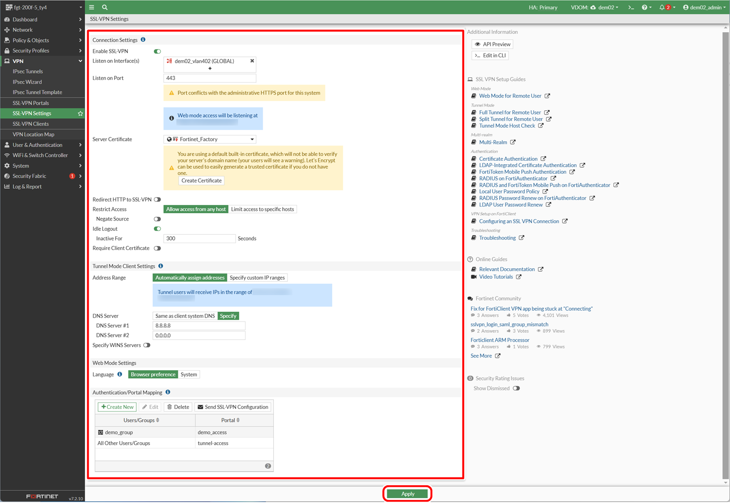 3．SSL-VPNを設定する - InfiniCloud株式会社